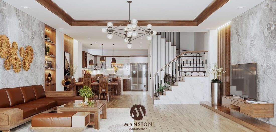 Các thiết kế phòng khách đẹp cho nhà ống - Nội thất Mansion