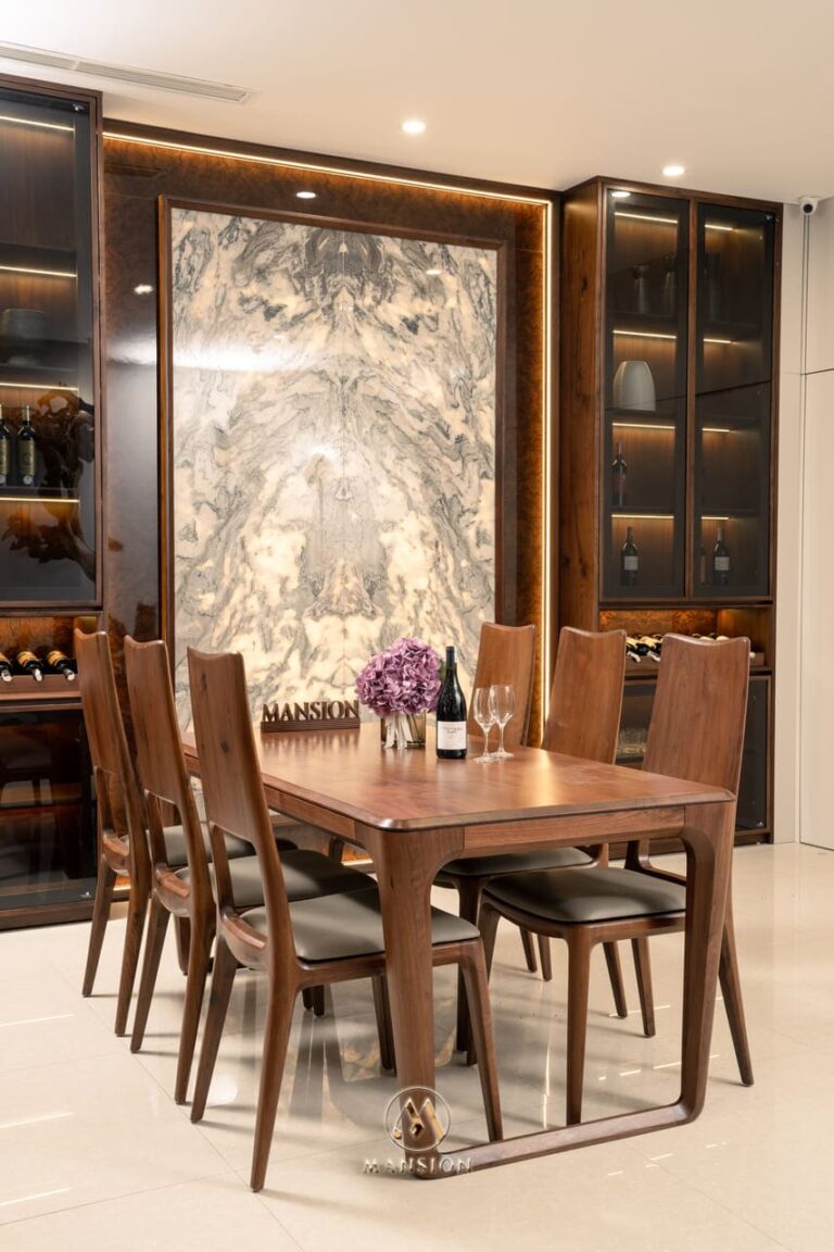 Bàn ghế ăn gỗ óc chó BGA-M037 - Nội thất gỗ óc chó Mansion