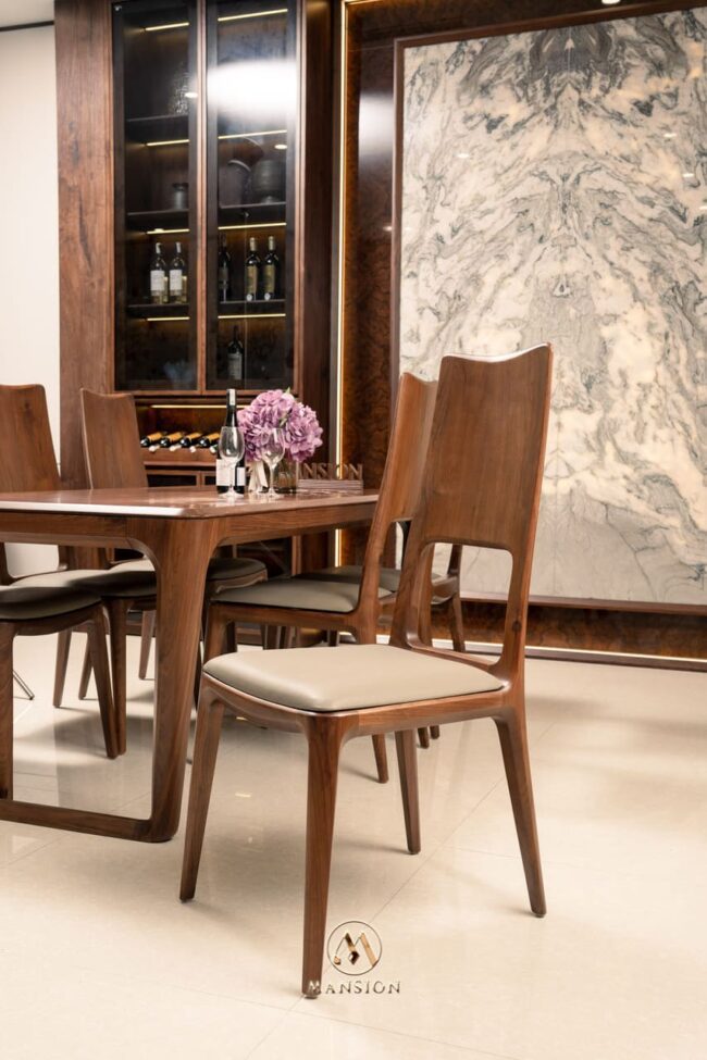 Bàn ghế ăn gỗ óc chó BGA-M037 - Nội thất gỗ óc chó Mansion